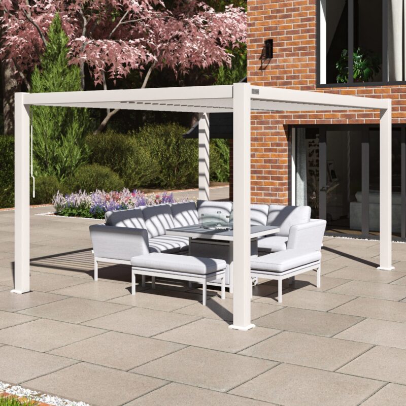 Como 3m x 4m Frame Only Pergola – White – PergolaPlus outdoor living ...